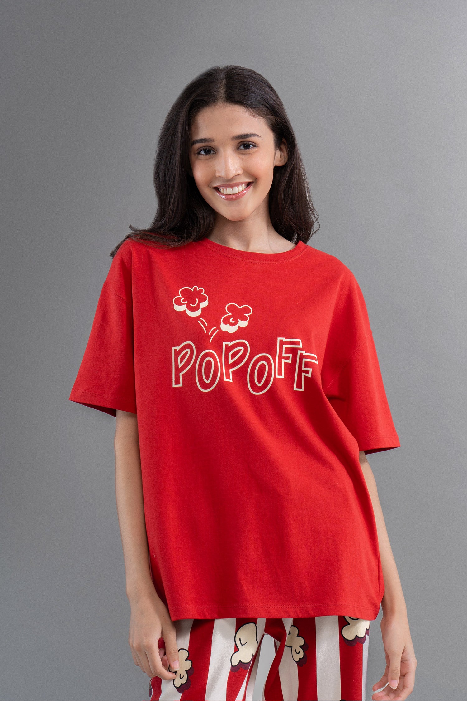 red pop off oversize t shirt – NeceSera
